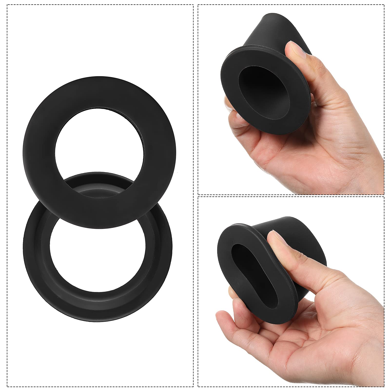 2 Pieces Patio Table Umbrella Hole Ring Umbrella Cone Wedge Plug Umbrella Stabilizer Sleeve for 2 to 2.5 Inch Patio Table Hole and 1.5 Inch Pool Umbrella Adapter
