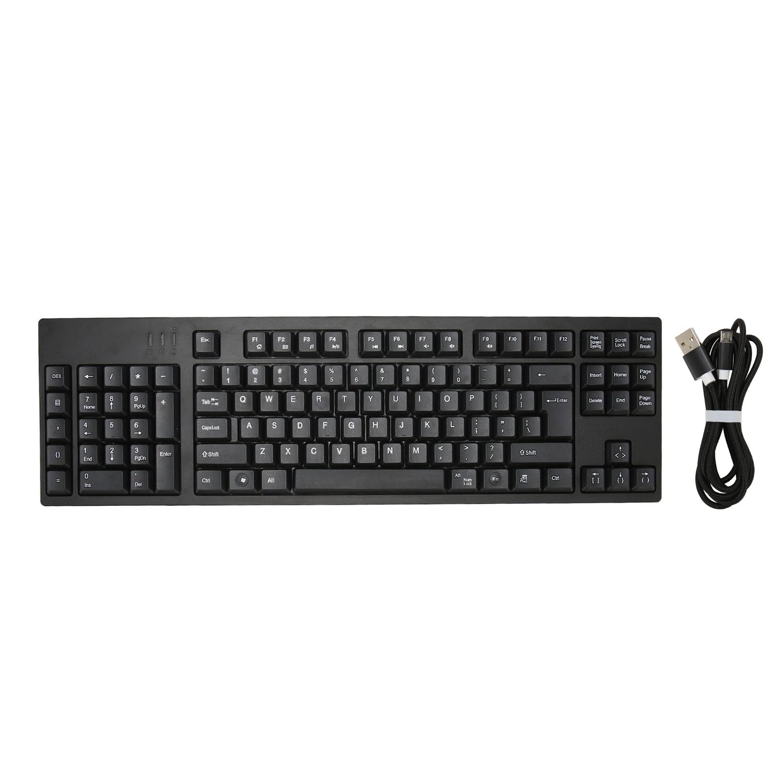 Left Handed Keyboard, USB Wired Keyboard with 2 USB Hub, 109 Keys Ergonomic Keyboard, with Left Hand Number Pad, for Home Office