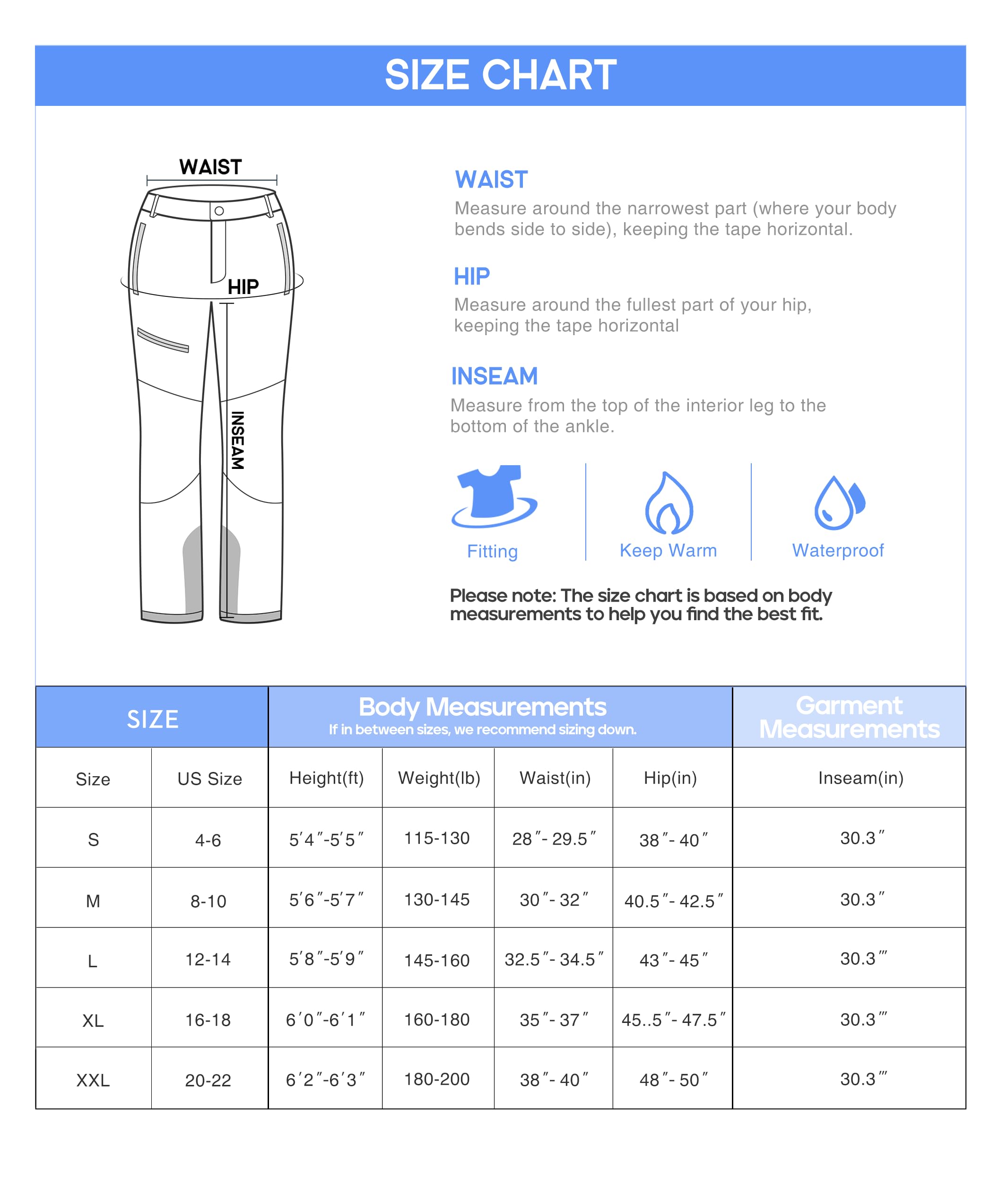 Heathyoga Snow Ski Pants Women Waterproof Softshell Insulated Fleece Lined Snowboard Pants Hiking Pants for Winter Outdoor
