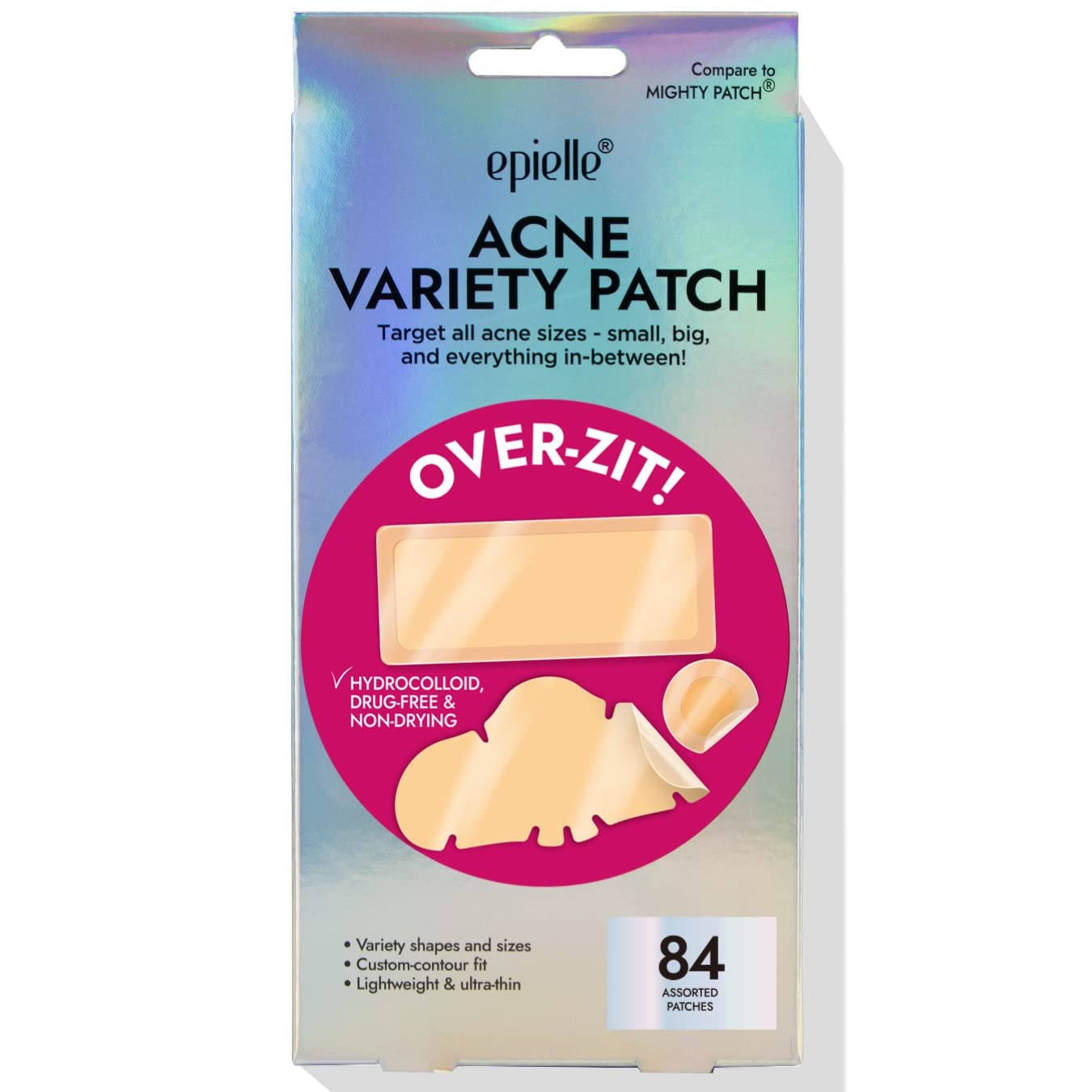 Epielle Over-Zit Acne Variety Patches | 84 Hydrocolloid Acne Pimple Patch for Covering Zits and Blemishes for Full Face (84 Counts), Easter Gift