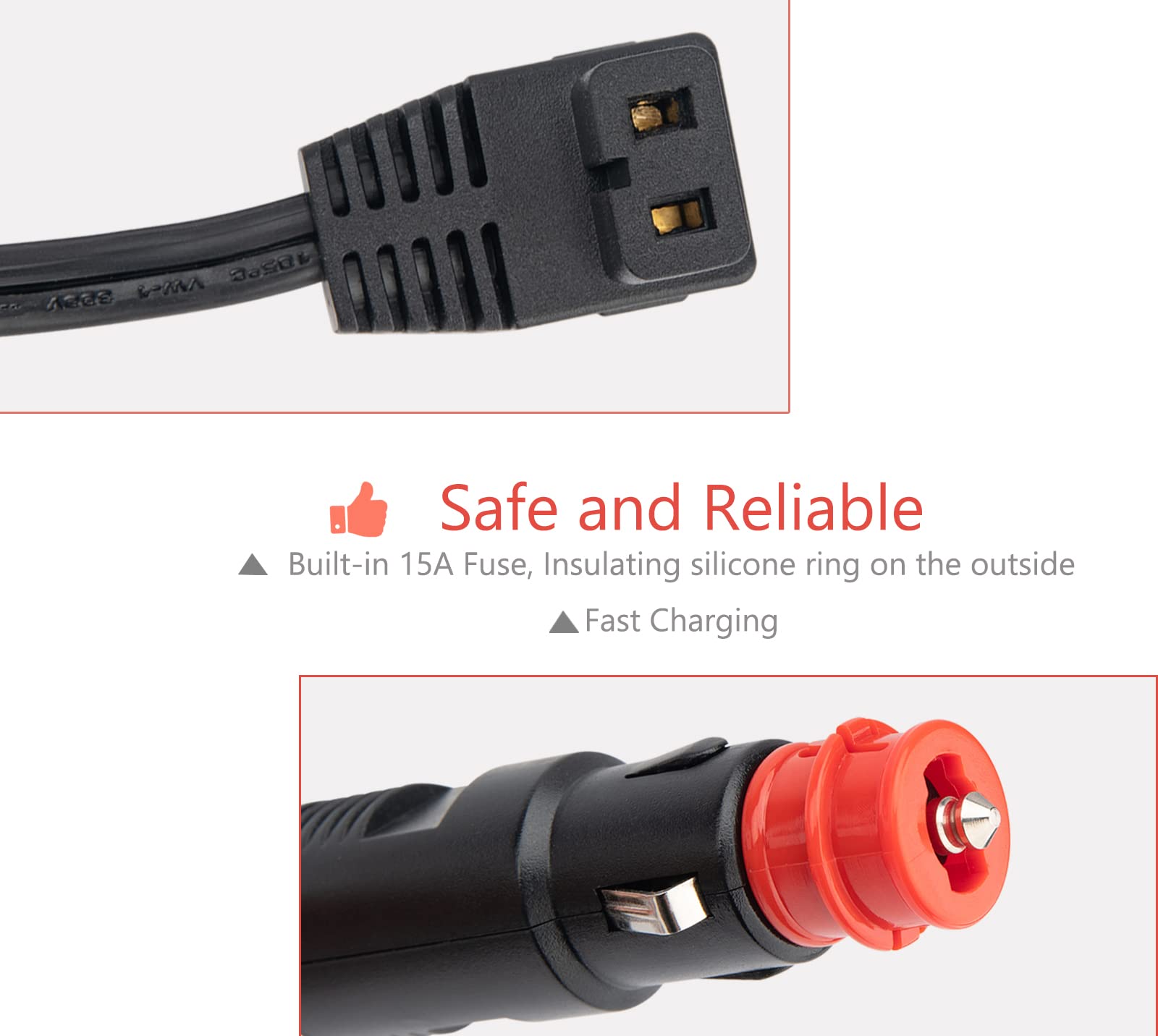 12V/24V DC Power Cord Cigarette Lighter Plug Car Refrigerator DC Power Cable Compatible with Alpicool/Dometic/ARB/Ausranvik/ICECO Portable Car Refrigerator Fridge