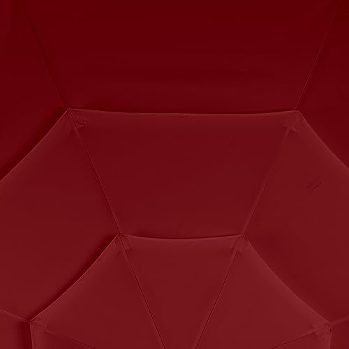Pure Garden 10 ft Patio Umbrella - 3-Tiered Sunshade with Push Button Tilt and Easy-Open Crank - Outdoor Umbrella for Deck, Yard, or Pool (Red)