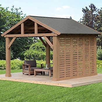 12' Pavilion Privacy Wall ONLY Compatible with Yardistry’s 14 x 12 Wood Pavilion