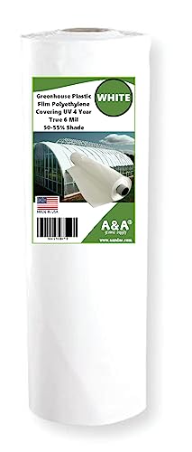 A&A Greenhouse White Plastic Film Polyethylene Covering 4 Year 6 Mil (8ft Wide X 28ft Long)