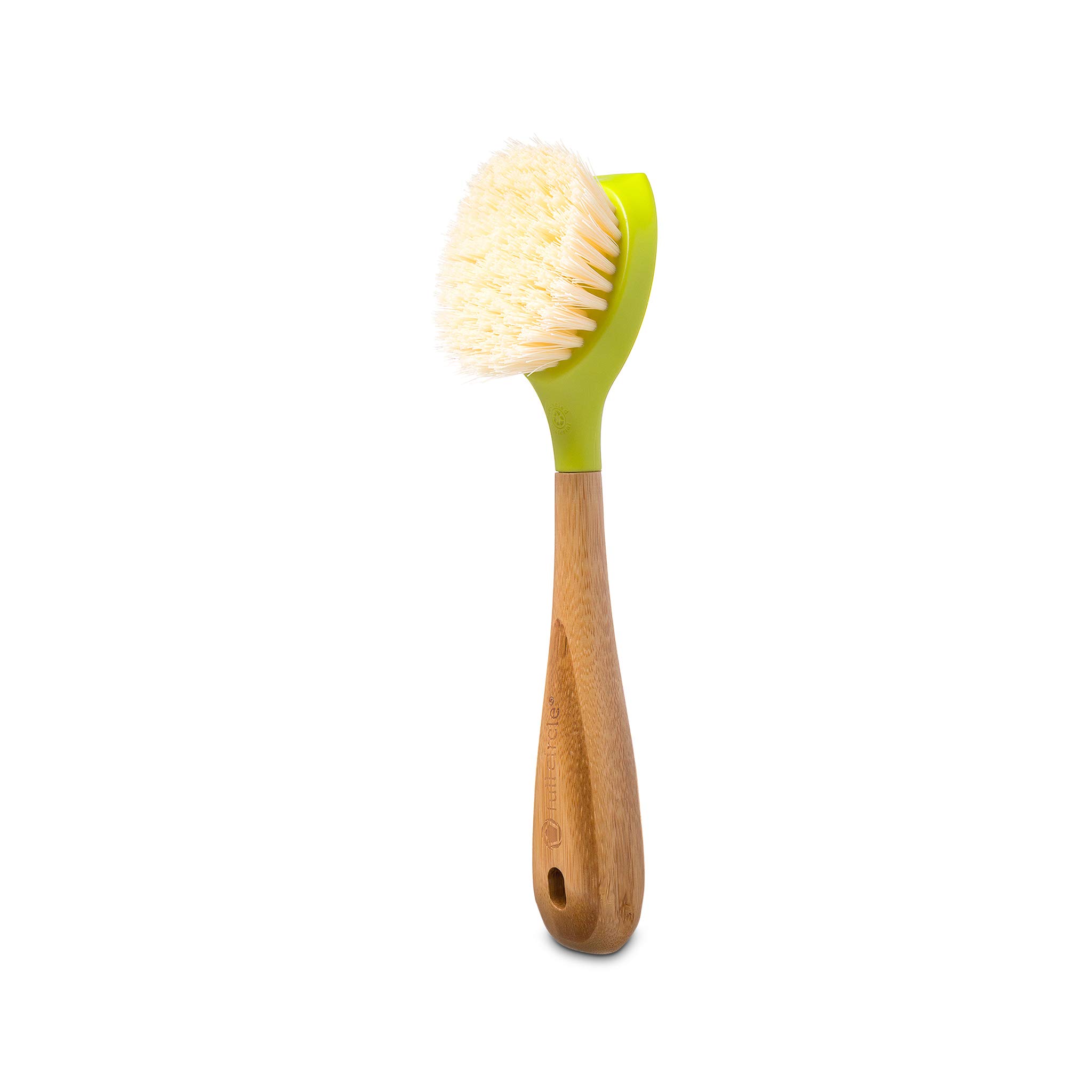 Full Circle, White Bubble Up Bamboo Dish Brush, White & Be Good Kitchen Dish Brush with Bamboo Handle – Long Handle Dish Scrubber with Tough Bristles, Green