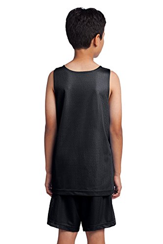 SPORT-TEK Youth PosiCharge Classic Mesh Reversible Tank L Black