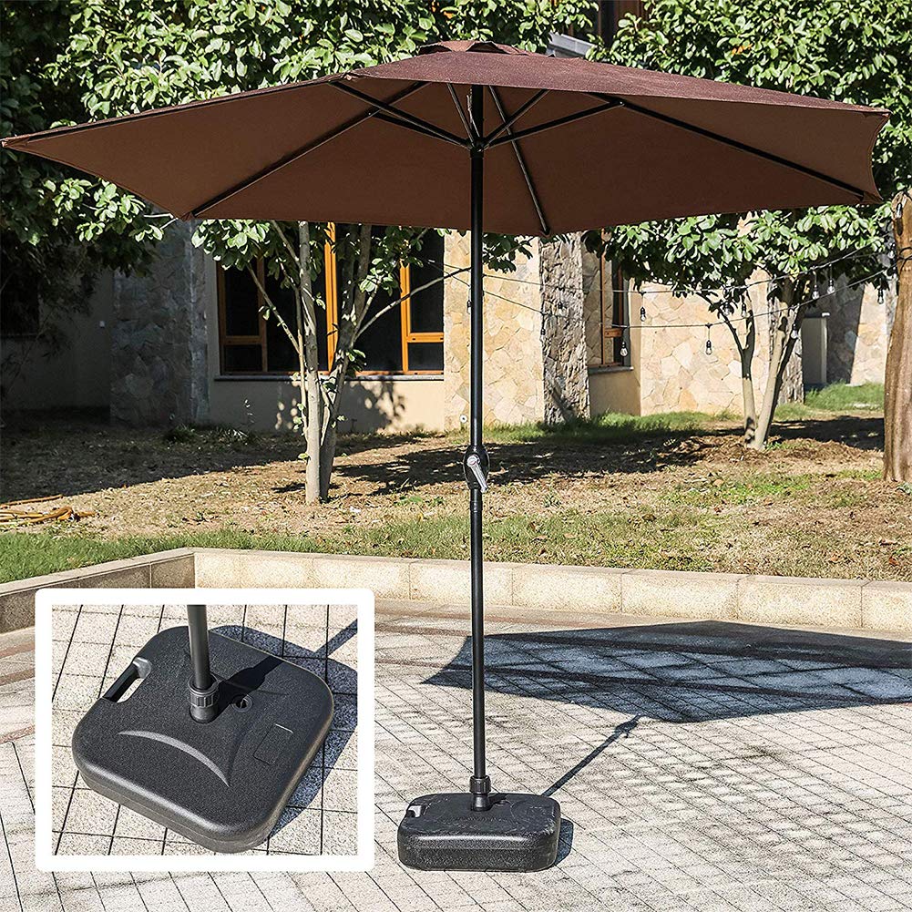 LOKATSE HOME Patio Outdoor Umbrella Base Stand Weight, Plastic Square Base Water Filled for Patio Umbrellas (Black)