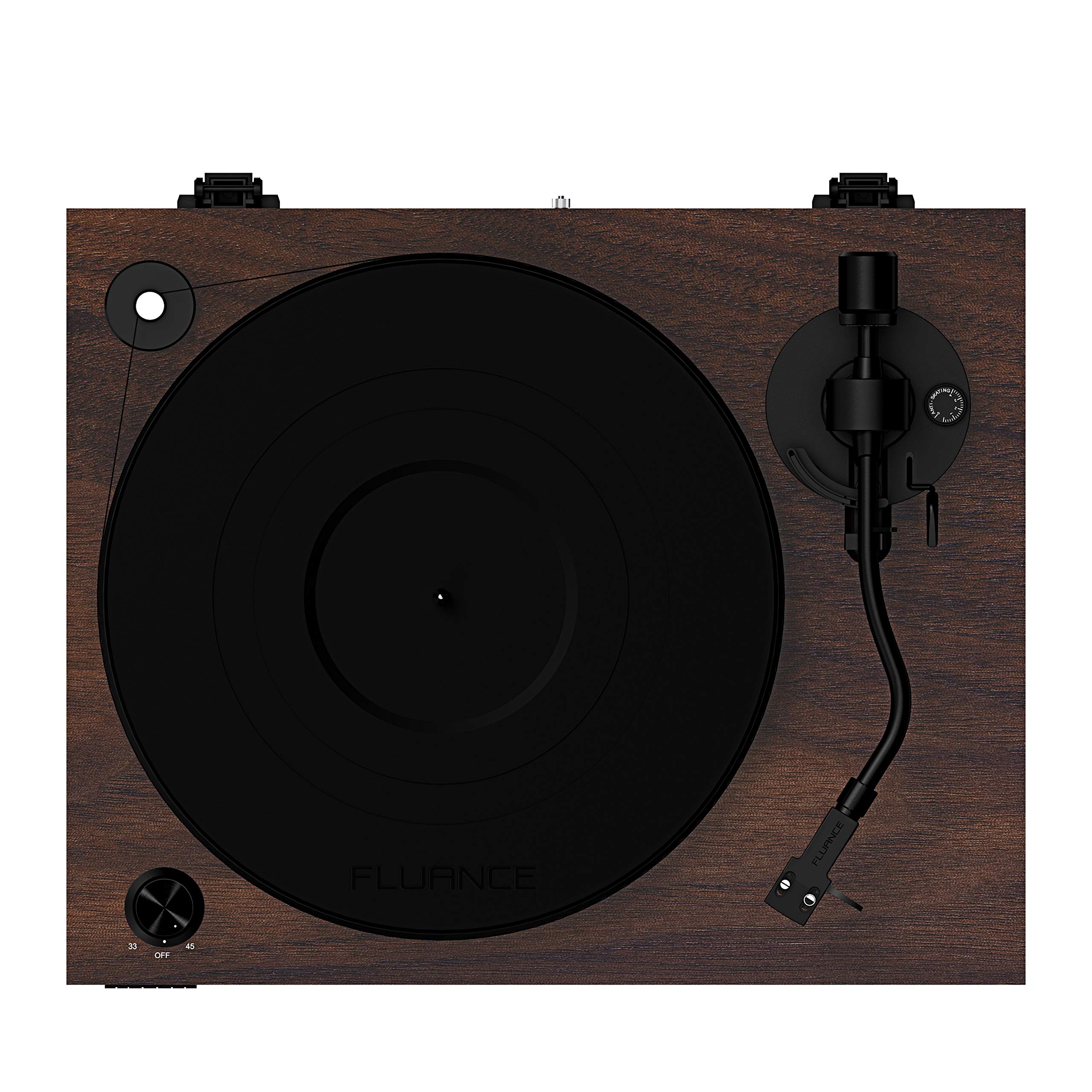 Fluance RT84 Reference High Fidelity Vinyl Turntable Record Player with Ortofon 2M Blue Cartridge, Speed Control Motor, High Mass MDF Wood Plinth, Vibration Isolation Feet - Walnut