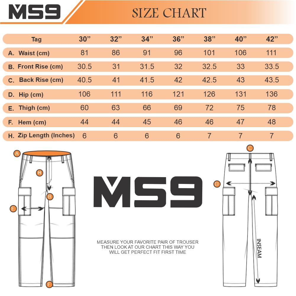 MS9 Men's Work Pants Casual Tactical Trousers Jeans with Holster Pockets Black