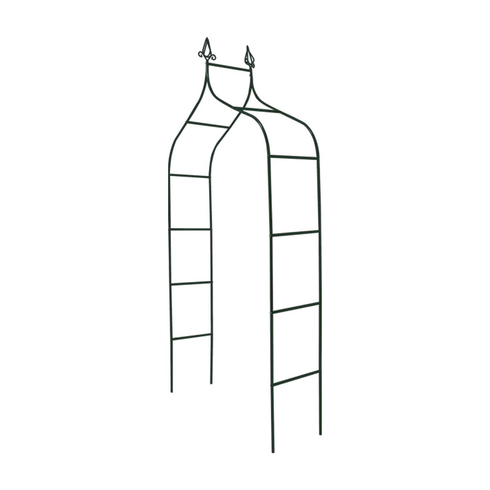 SCENDOR Garden Arch Trellis 8.4 Ft High x 4.6 Ft Wide, Dark Green Iron Arbor, Courtyard Arbor Trellis for Various Climbing Plants Rose, Outdoor Archway Wedding Ceremony Party