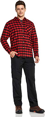 CQR Men's Winter Tactical Cargo Pants, Thermal Fleece Lined Outdoor Snow Ski Hiking Work, Fleece Cargo Black, 30W x 30L
