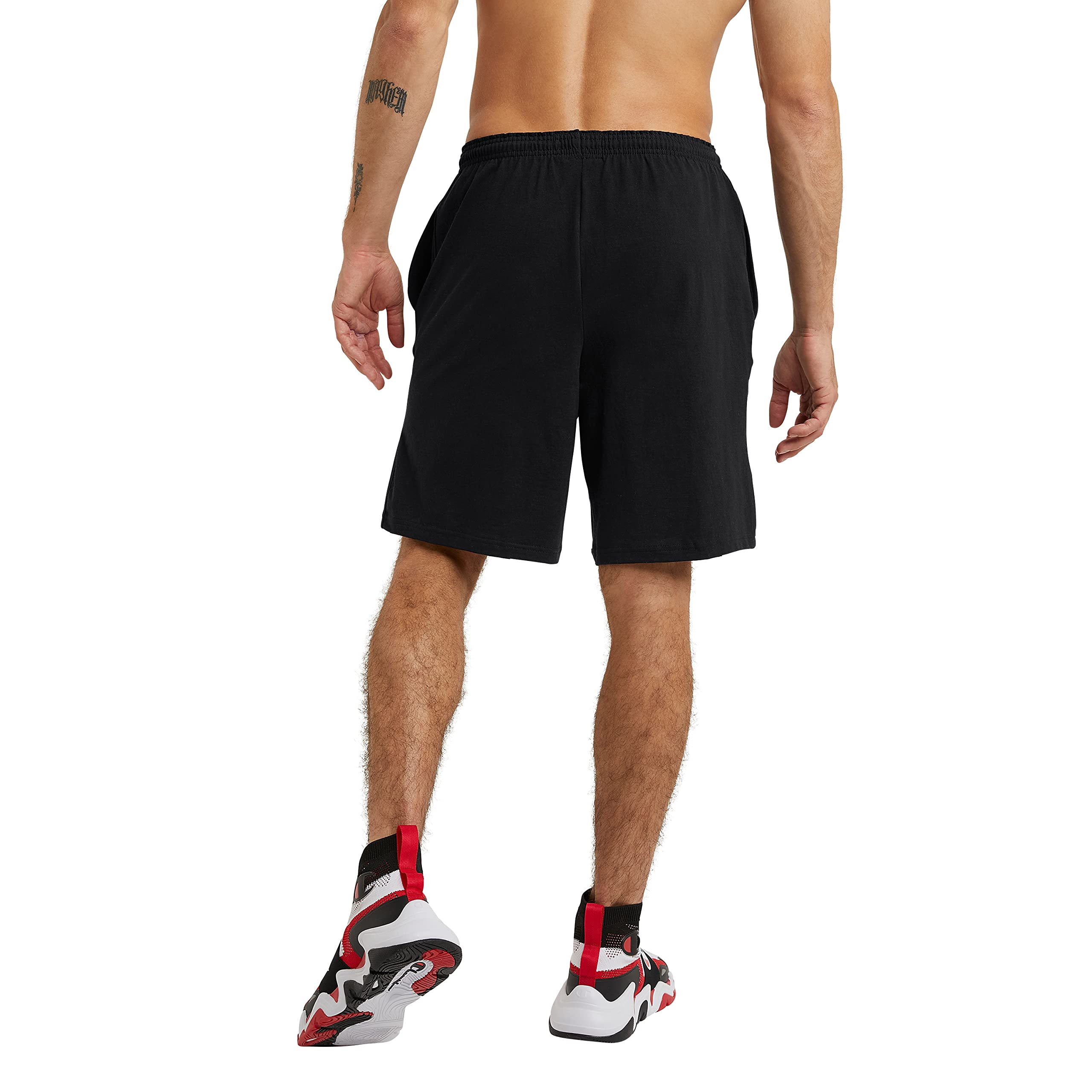 Champion, Lightweight Lounge, Casual Jersey Knit Men's, Weekend Shorts (Reg. or Big, Black C Patch Logo, X-Large Tall