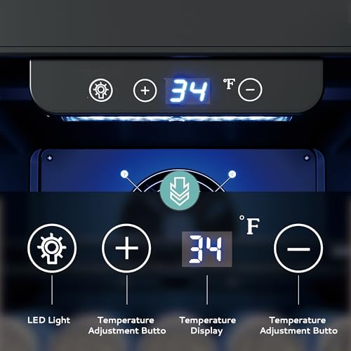 EUHOMY Beverage Refrigerator 15 Inch, Under Counter 127 Can Beverage Fridge with Stainless Steel Door, Beverage Cooler Built-in and Undercounter Beer Fridge, Drink Fridge - Soda Cola