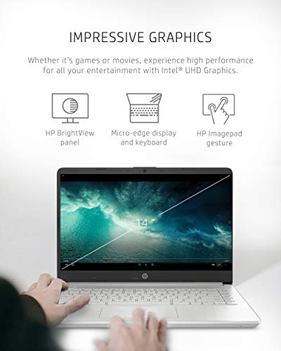 HP 14 Laptop, 11th Gen Intel Core i3-1115G4, 4 GB RAM, 128 GB SSD Storage, 14-inch Full HD Display, Windows 10 in S Mode, Long Battery Life, Fast-Charge, Thin & Light Design (14-dq2020nr, 2021)