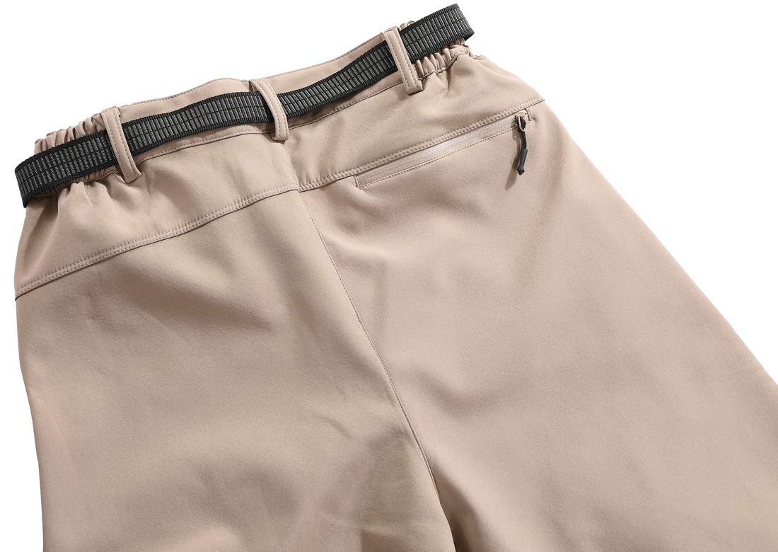 MOERDENG Men's Soft Shell Waterproof Winter Snow Ski Snowboarding Pants Fleece Cargo Hiking Pants