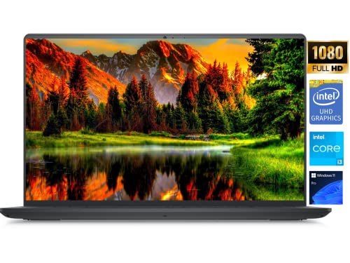 Dell Inspiron 3000 Business Laptop, 15.6''FHD Display, 11th Gen Intel Core i3-1115G4, Windows 11 Pro, 12GB RAM, 256GB SSD, HDMI, Wi-Fi, Intel UHD Graphics, Carbon Black, Bluetooth, Long Battery Life