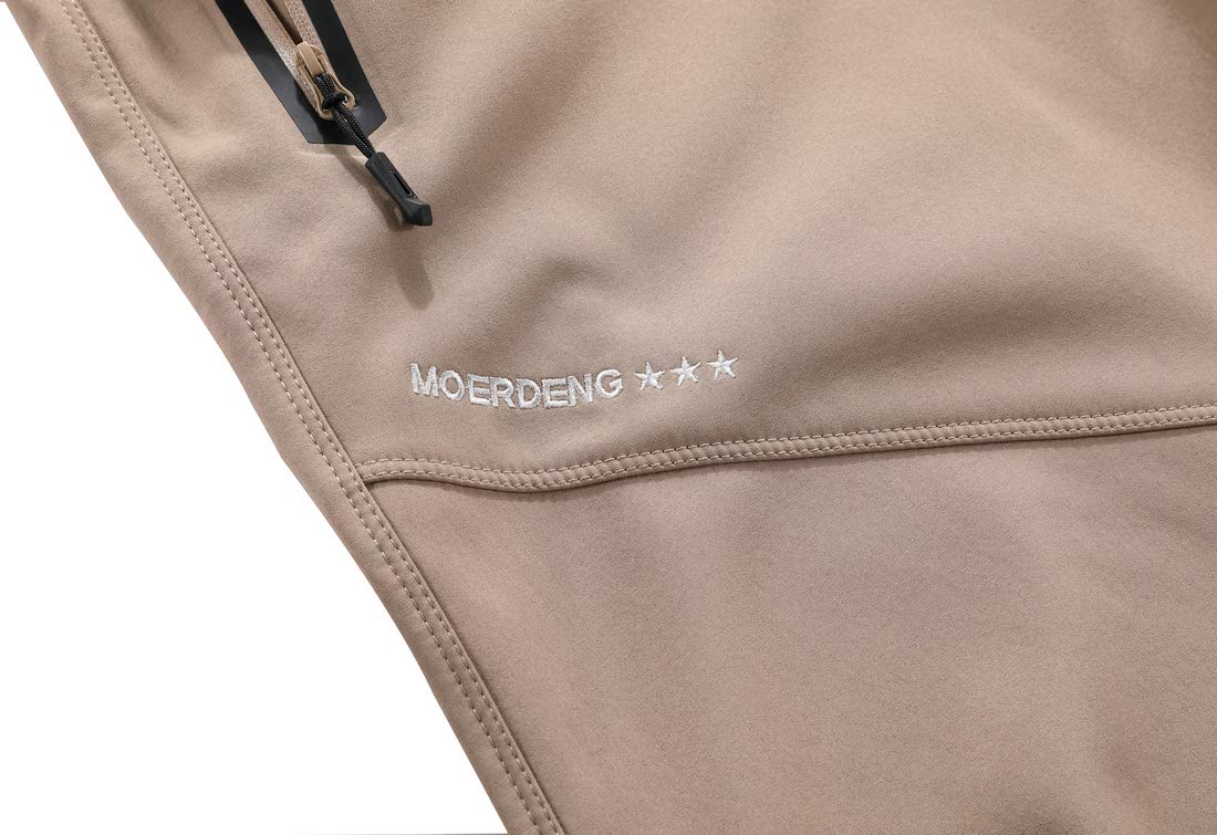 MOERDENG Men's Soft Shell Waterproof Winter Snow Ski Snowboarding Pants Fleece Cargo Hiking Pants