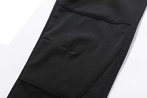 Camii Mia Women's Winter Warm Outdoor Slim Windproof Waterproof Ski Snow Fleece Hiking Pants (27W x 30L, Black)
