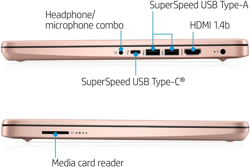 2021 HP Stream 14" HD Laptop Computer, Intel Celeron N4020 Processor, 4GB RAM, 64GB eMMC, HD Audio, HD Webcam, Intel UHD Graphics 600, 1 Year Office, HDMI, Win 10 S, Rose Gold, 128GB SnowBell USB Card
