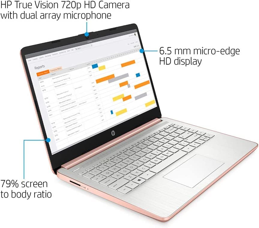 2021 HP Stream 14" HD Laptop Computer, Intel Celeron N4020 Processor, 4GB RAM, 64GB eMMC, HD Audio, HD Webcam, Intel UHD Graphics 600, 1 Year Office, HDMI, Win 10 S, Rose Gold, 128GB SnowBell USB Card