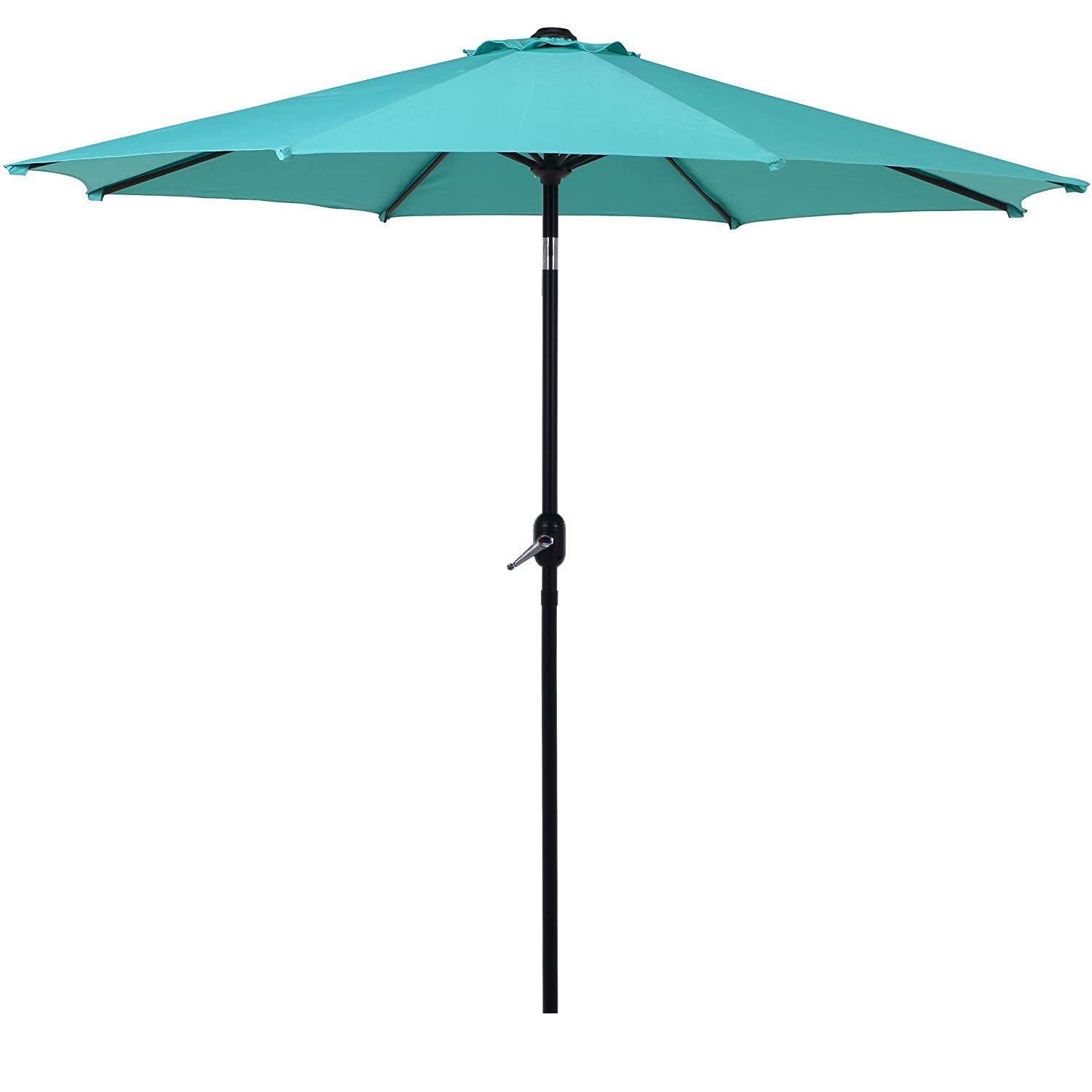 Grand patio 9 FT Enhanced Patio Umbrella with 8 Ribs, Table Market Umbrella with Crank/Tilt, Outdoor Shades for Pool Garden Yard Deck Beach, Blue