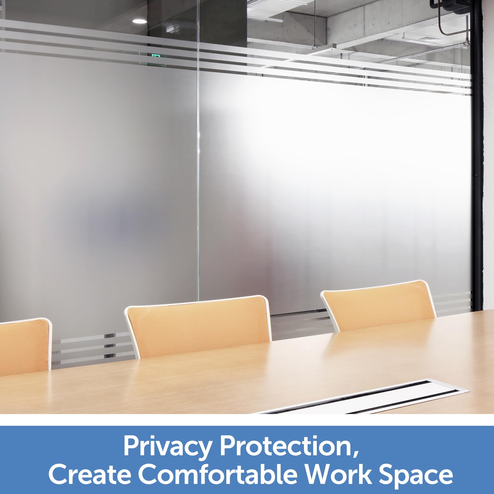 HIDBEA Frosted Window Privacy Film - Non Adhesive Static Cling Glass Stickers Sun UV Blocking Heat Control Door Covering Decals for Home Office, 17.5 x 78.7 Inch