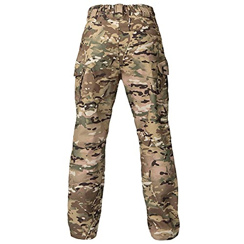 MANSDOUR Men's Snow Hiking Pants Winter Cargo Tactical Trousers Outdoor Softshell Water Repellent Fleece Lined Snowboard Skiing Pants Casual Windproof Military Pants