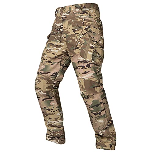 MANSDOUR Men's Snow Hiking Pants Winter Cargo Tactical Trousers Outdoor Softshell Water Repellent Fleece Lined Snowboard Skiing Pants Casual Windproof Military Pants