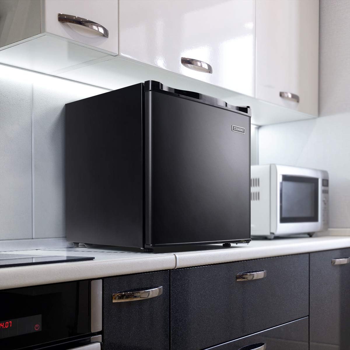 E EUHOMY 1.1 Cu.Ft Mini Freezer, Single Door Upright Freezer with Removable Shelf, Reversible Door, Compact Deep Freezer, for Home/Kitchen/Garage-Black 7 model Settings