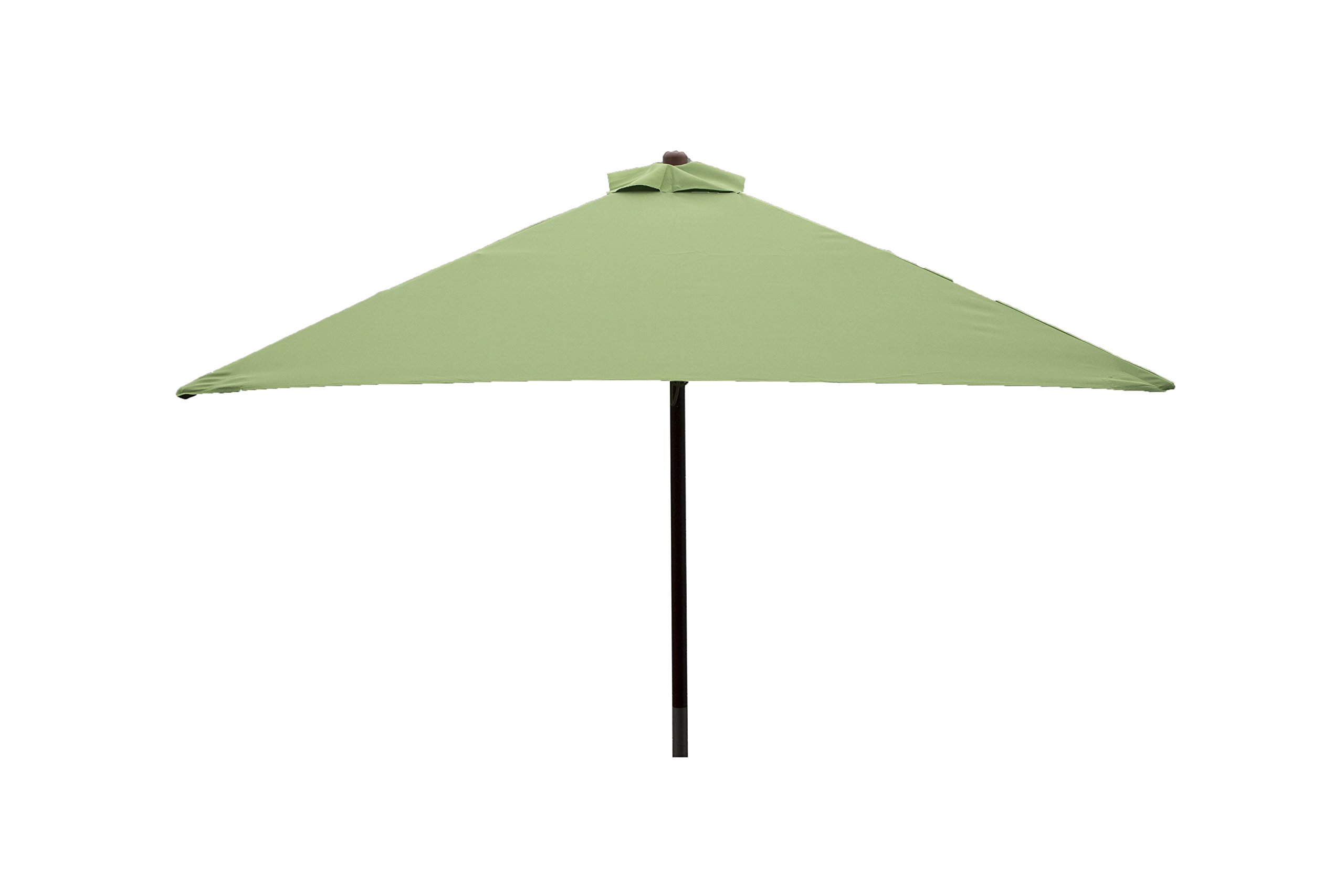 Heininger 1234 DestinationGear 6.5' Square Lime Classic Wood Patio Umbrella