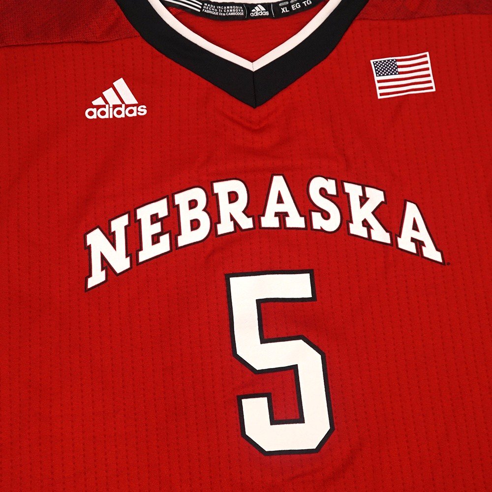 adidas Nebraska Cornhuskers NCAA Red Official #5 Road Replica Basketball Jersey for Toddler (2T)