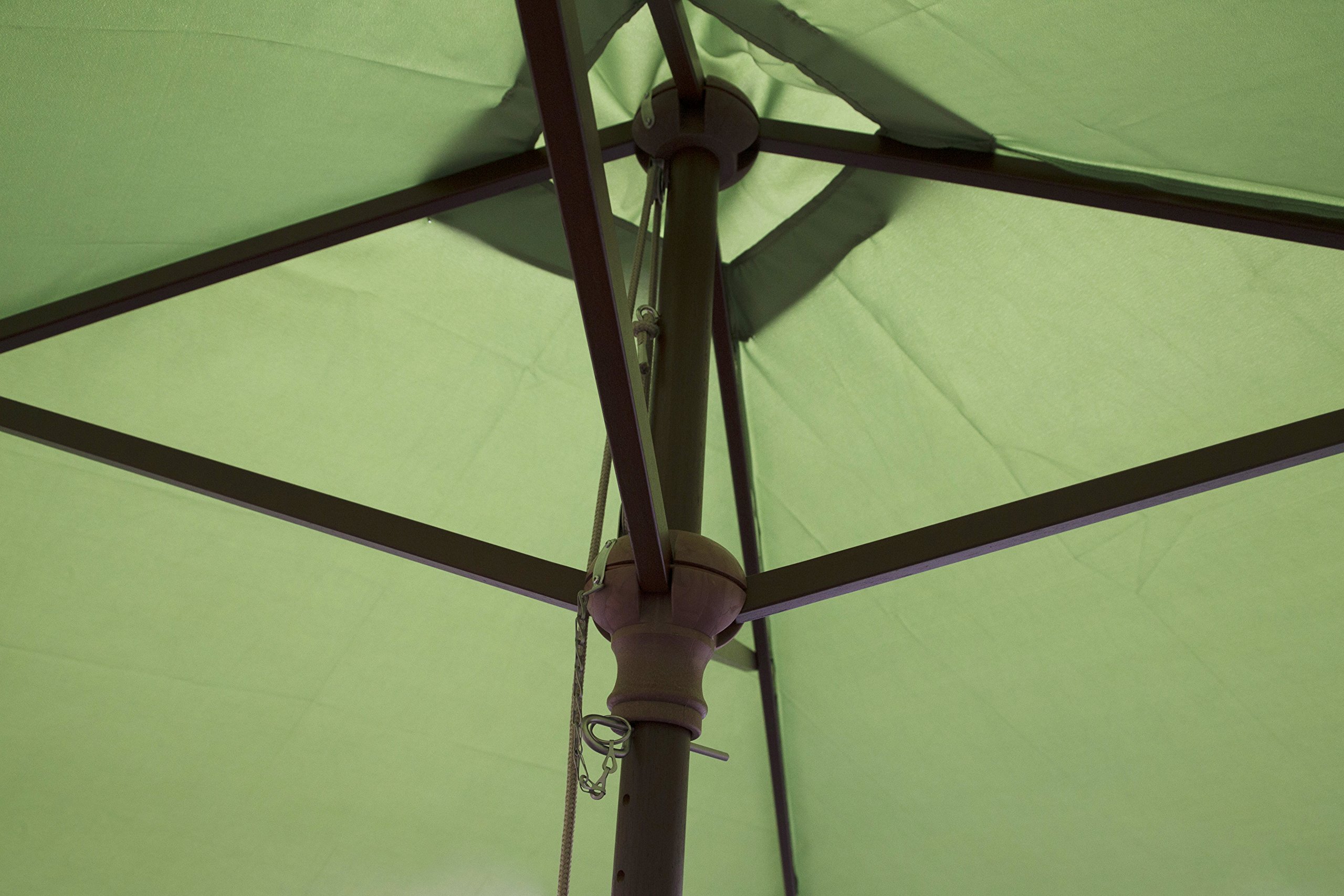 Heininger 1234 DestinationGear 6.5' Square Lime Classic Wood Patio Umbrella