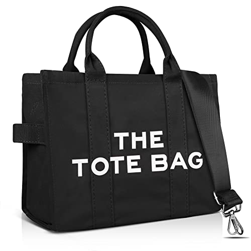Rezido The Tote Bag for Women Crossbody Canvas Tote Bag Traveler Handbag Zipper Canvas Tote Bag A-black