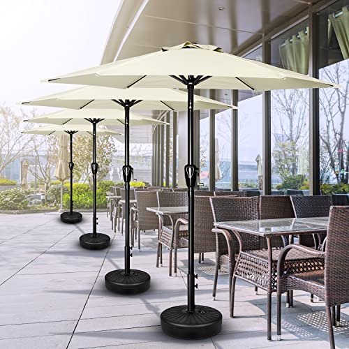 Simple Deluxe 7.5ft Patio Umbrella Outdoor Table Market Yard Umbrella with Push Button Tilt/Crank, 6 Sturdy Ribs for Garden, Deck, Backyard, Pool, Beige