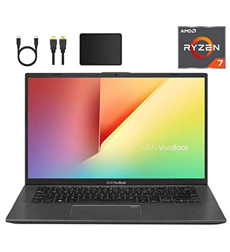 ASUS Newest VivoBook 14-inch FHD 1080p Laptop PC, AMD Ryzen 7 3700U, 20GB DDR4, 1TB SSD, Fingerprint Reader, Backlit Keyboard, AMD Radeon RX Vega 10 Graphics, W10 Home w/Mazepoly Accessories