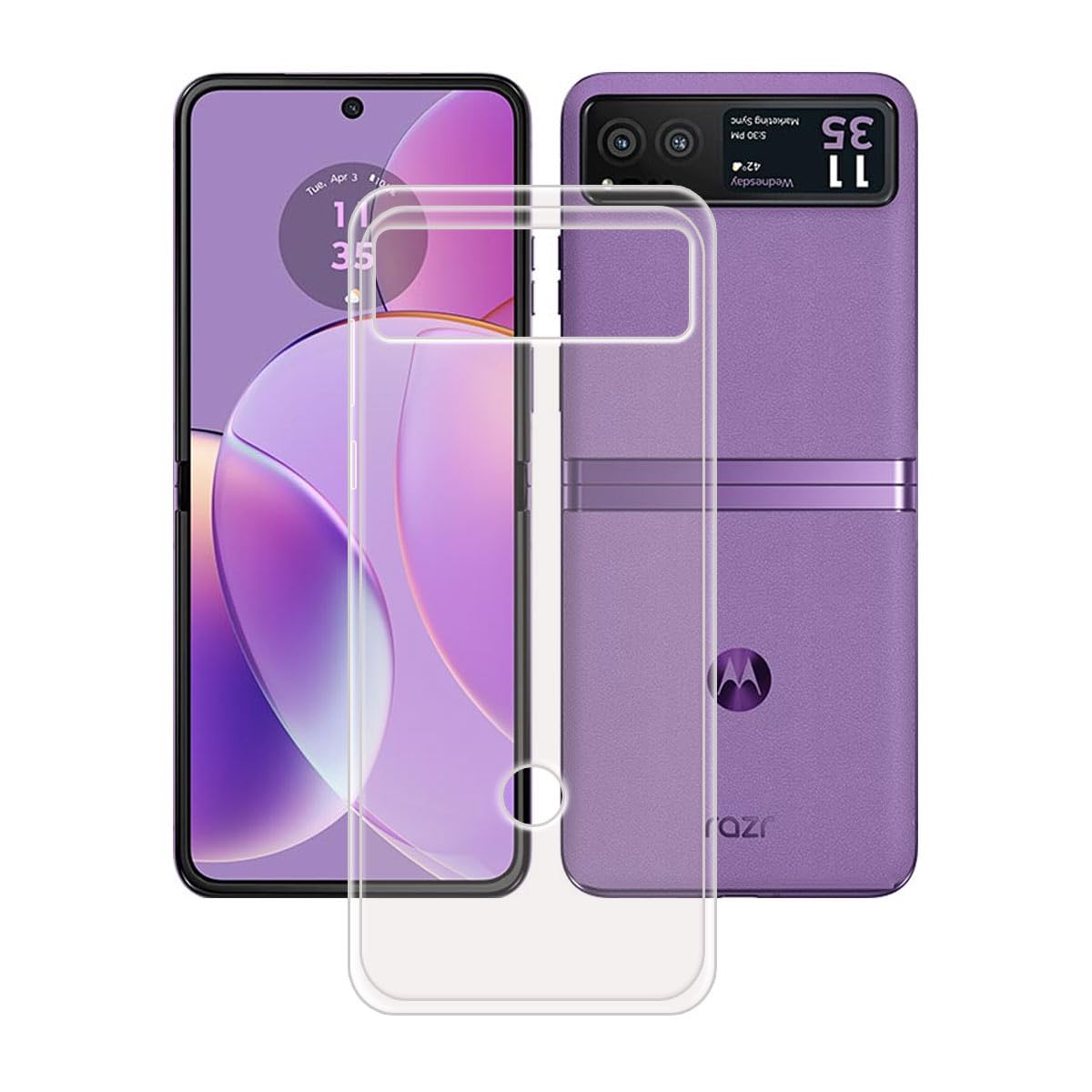 Transparent Cover for Motorola Razr 40, Flexible Silicone Slim fit Soft TPU Shell Cute Back Case Bumper Rubber Protective Case for Motorola Razr 40 (6,9")