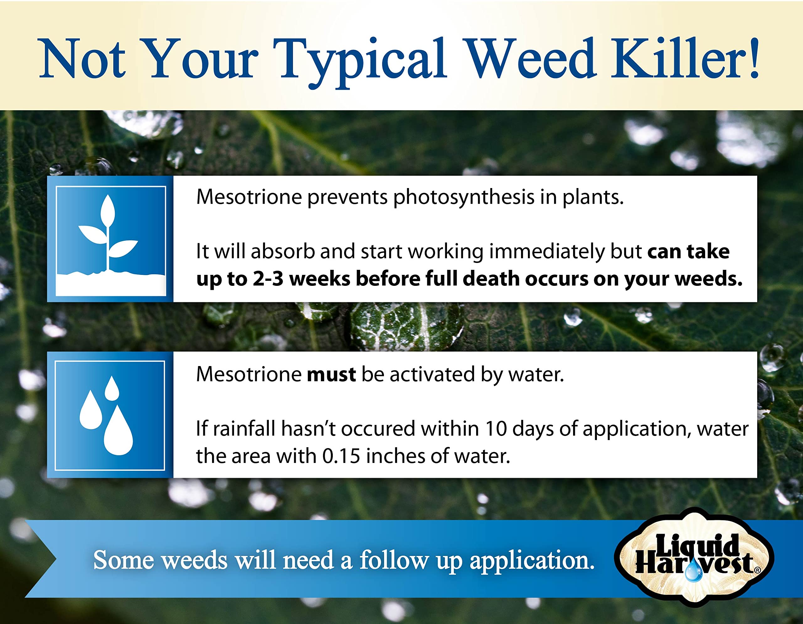 Liquid Harvest Mesotrione Bundle - 8 Ounces - Mesotrione Concentrate (Compare to Tenacity) - Pre and Post-Emergent Weed Killer for Lawn and Turf Grasses with 8oz Surfactant
