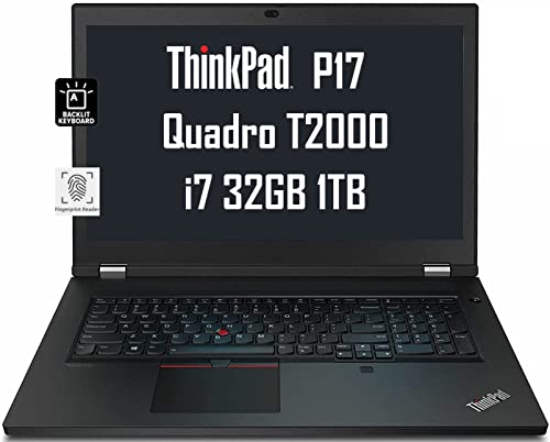 Lenovo Thinkpad P17 17.3" FHD IPS (Intel 6-Core i7-10750H, 32GB RAM, 1TB PCIe SSD, Quadro T2000 4GB Graphics) Mobile Workstation Laptop, Backlit, Thunderbolt, Fingerprint, Windows 10 / 11 Pro