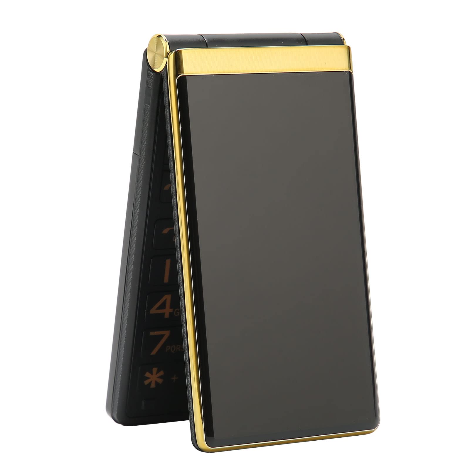 3 Inch Senior Flip Phone, 2G Mobile Unlocked with SOS Big, LED Flashlight and Cell Phone Clear Sound,Dual SIM Slots 5900mAh Unlocked Cellphone for Seniors Kids (Gold Color)