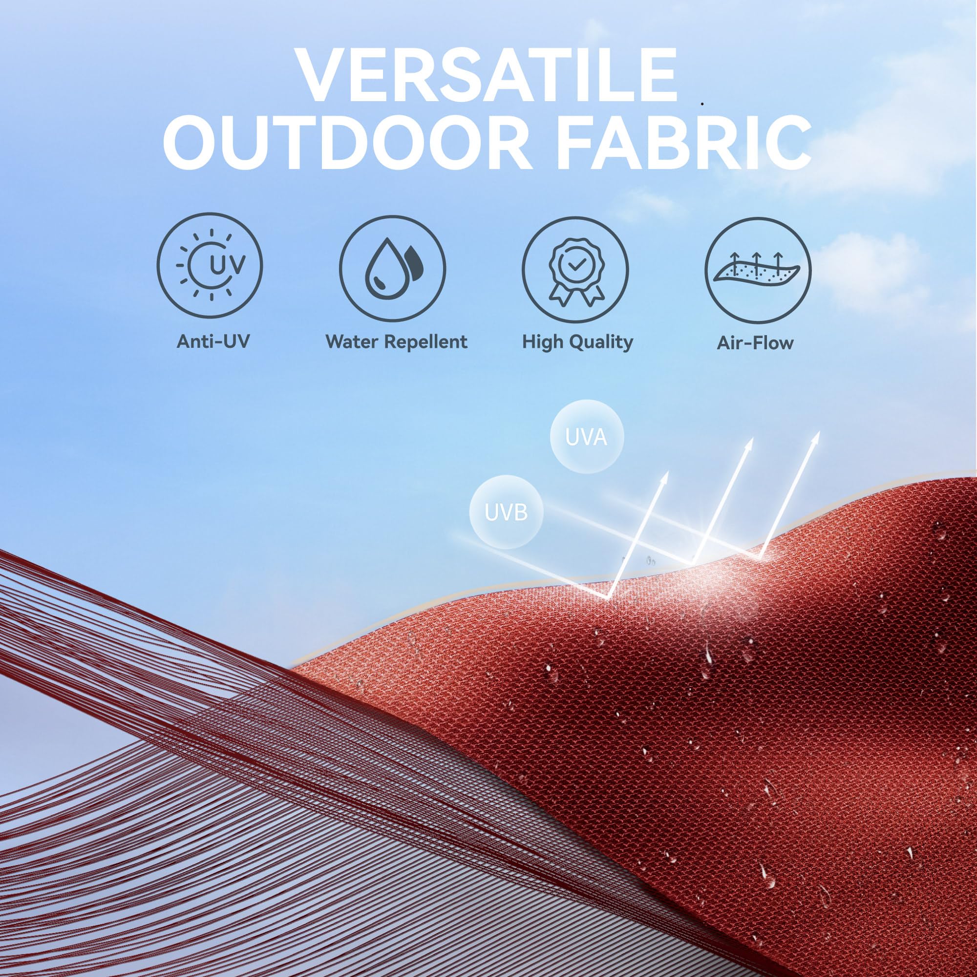 GREEN PARTY 10ft Outdoor Patio Umbrella, [Auto-Tilting] 3 Tiers Market Table Umbrellas with 1.5" Pole, 8 Sturdy Ribs, 3-Year-Non-Fading for Garden Deck Pool Backyard, Orange Red