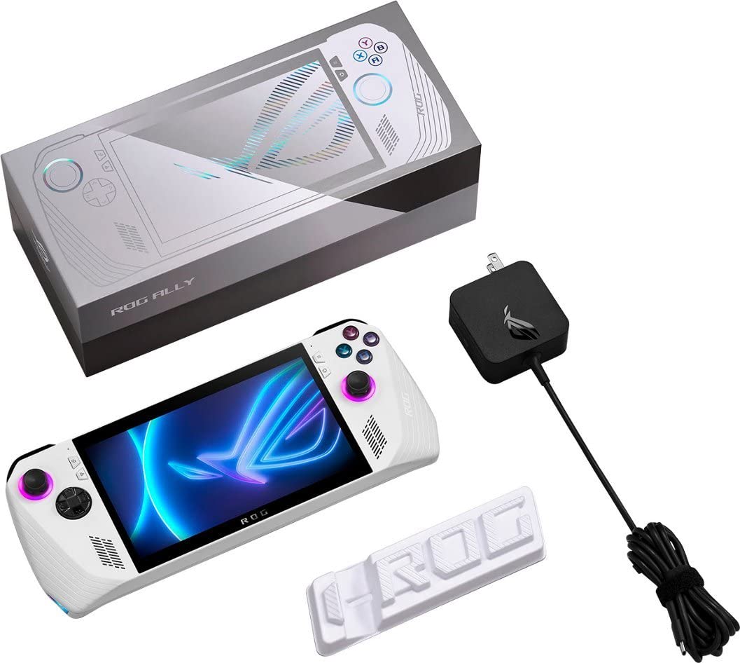 ASUS ROG Ally 512GB Gaming Handheld 7-inch Touchscreen 120Hz FHD 1080p AMD Ryzen Z1 Extreme Processor, Gold Wireless Pro Controller, Hub, 128GB MicroSD, Keyboard & Mouse, 8 in 1 Bundle