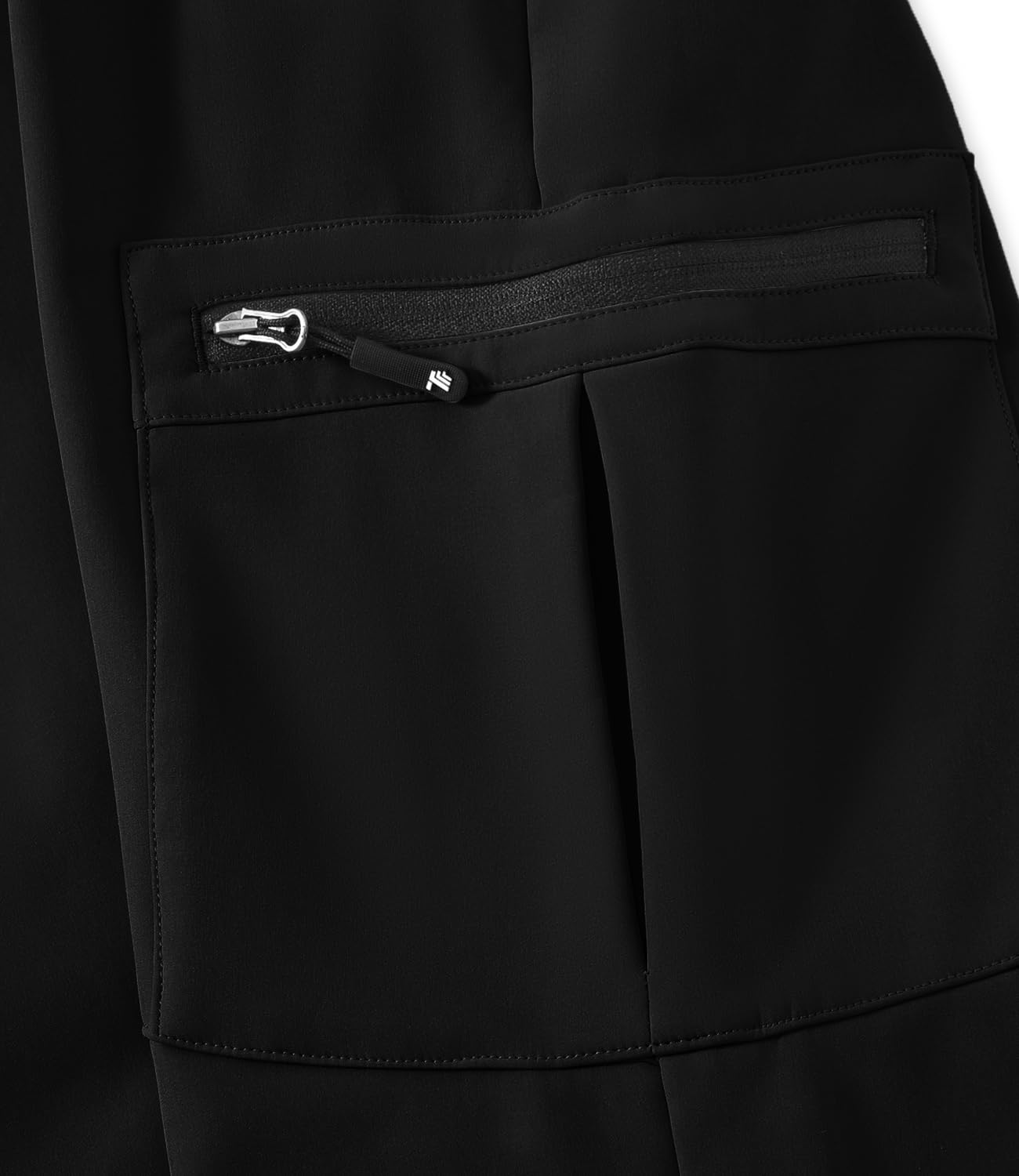BASUDAM Men's Cargo Work Pants Snow Waterproof Softshell Winter Fleece Lined Insulated Outdoor Mountain with 6 Pockets Black 32