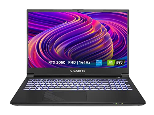 GIGABYTE G5 KE: 15.6" FHD 144Hz, NVIDIA GeForce RTX 3060 Laptop GPU 6GB GDDR6, Intel Core i5-12500H, 16GB Memory, 512GB SSD, Win11 Home, Gaming Laptop (G5 KE-52US213SH) ,Black