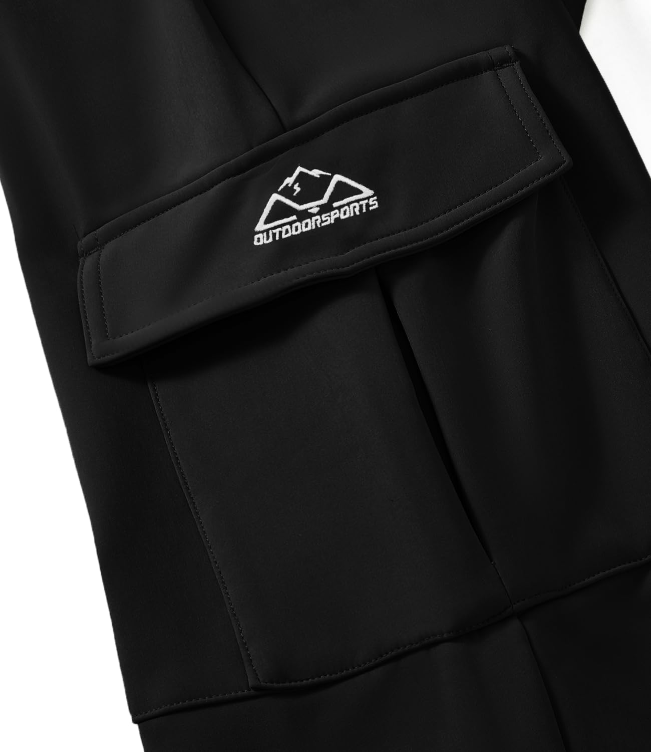 BASUDAM Men's Cargo Work Pants Snow Waterproof Softshell Winter Fleece Lined Insulated Outdoor Mountain with 6 Pockets Black 32