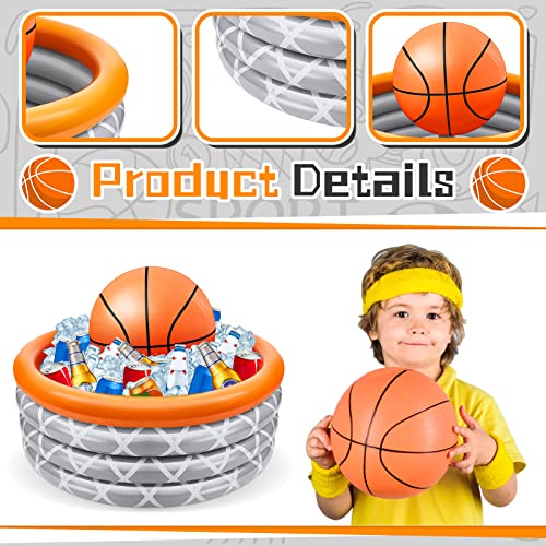 Honoson 1 Pcs Inflatable Cooler Inflatable Basketball Drink Cooler Inflatable Cooler for Parties Supplies Basketball Sports Themed Parties