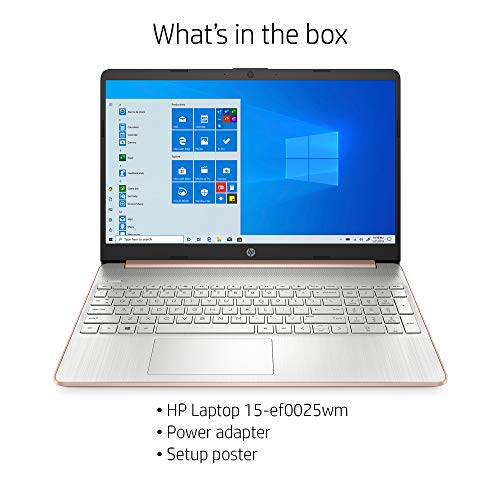 HP 15.6 inch HD Micro-Edge Business Laptop, AMD Ryzen 5 3500U, Windows 10 Pro, 12GB RAM, 256GB SSD, Wi-Fi, Bluetooth, Webcam, HDMI, SD Reader, | 32GB Tela USB Card, Rose Gold