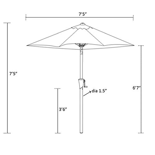 C-Hopetree 7.5 ft Outdoor Patio Market Table Umbrella with Tilt, Beige