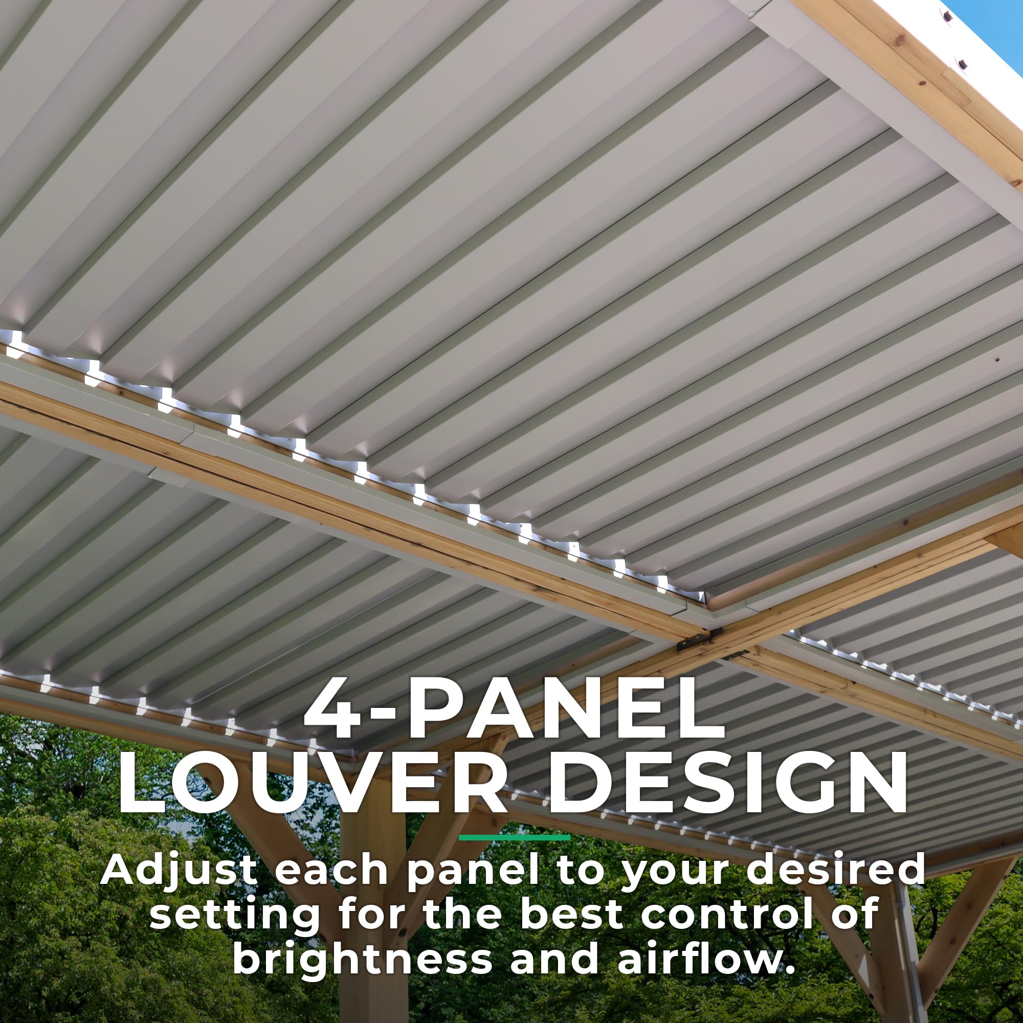 Yardistry 10 x 20 Meridian Wood Room with Louvered Roof