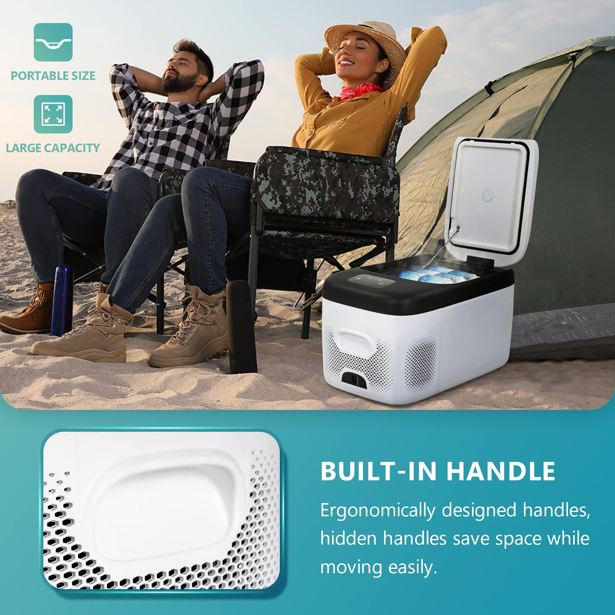 EUHOMY 12 Volt Refrigerator, 23QT(21L) Car Refrigerator APP Control, Car Fridge 110-240V AC 12/24V DC, Portable Freezer -4℉~68℉, 12V Cooler For Van, Fishing, Camping, Travel, Home