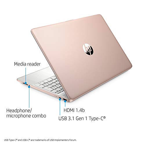 HP 15.6 inch HD Micro-Edge Business Laptop, AMD Ryzen 5 3500U, Windows 10 Pro, 12GB RAM, 256GB SSD, Wi-Fi, Bluetooth, Webcam, HDMI, SD Reader, | 32GB Tela USB Card, Rose Gold